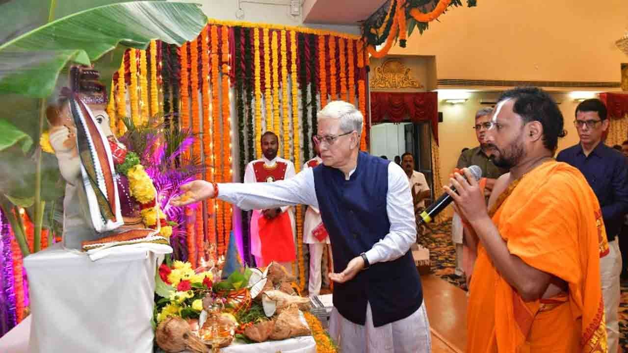 Governor Performs Special Puja Of Lord Ganesha At Raj Bhavan